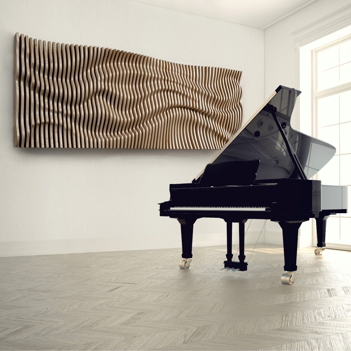 Diffusor "3D Wave" | 193,5 cm x 74 cm | Naturbelassen | SW10105.7